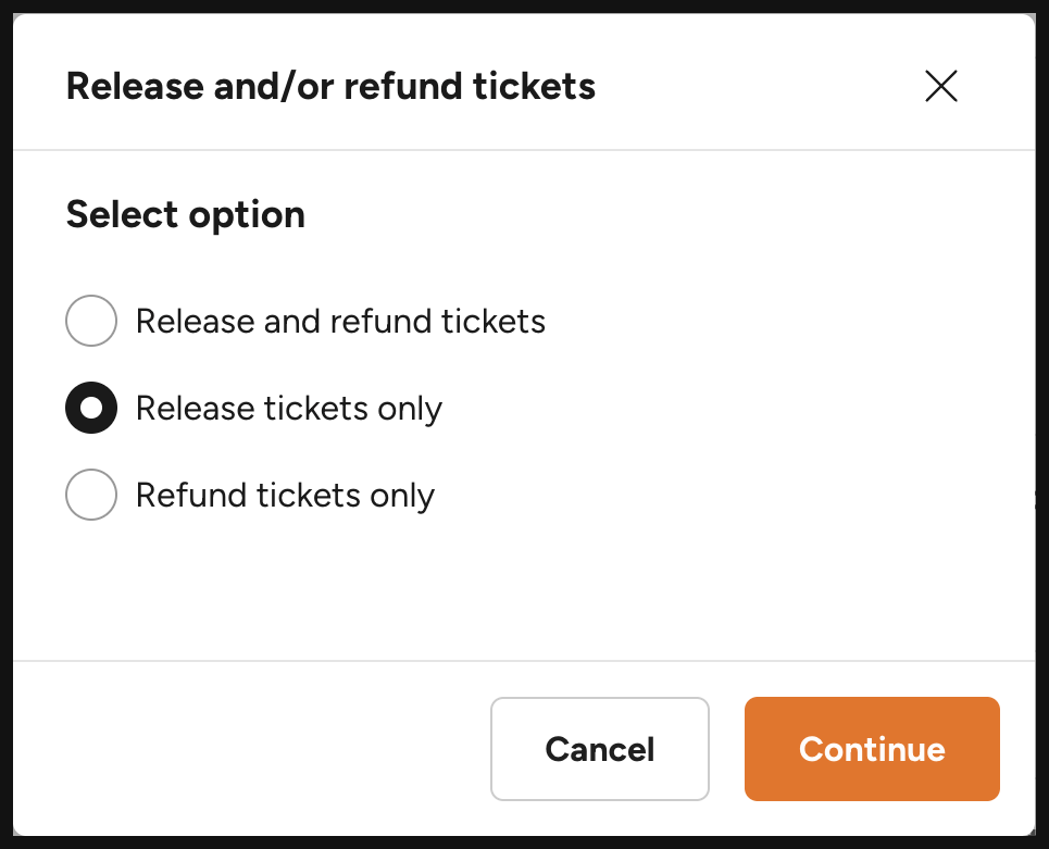 How to issue refunds and release tickets.