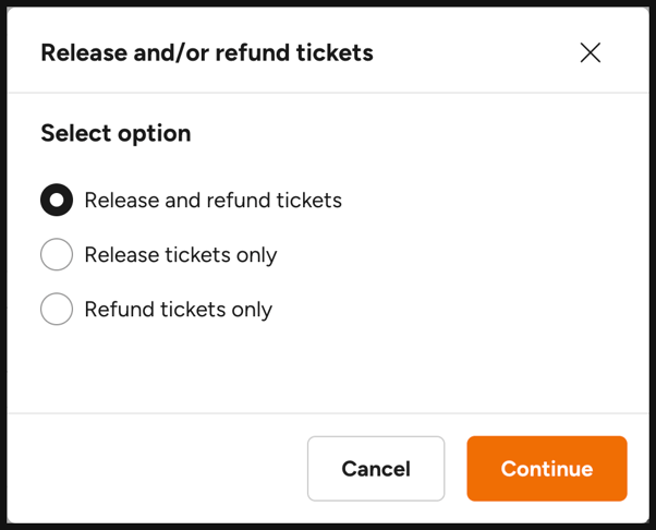 How to issue refunds and release tickets.