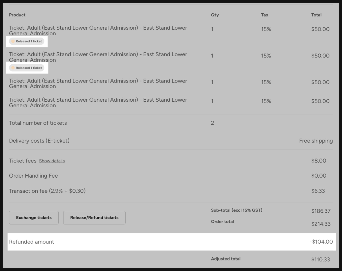 How to issue refunds and release tickets.
